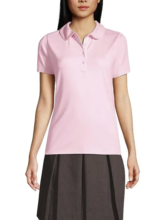 LANDS' END School Uniform Peter Pan Collar Polo Shirt - Ice Pink