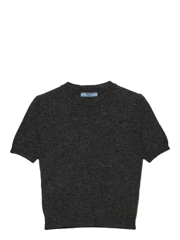 Prada Short-sleeved Cashmere Sweater - Grey