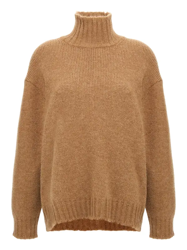 JIL SANDER High Neck Sweater - Beige