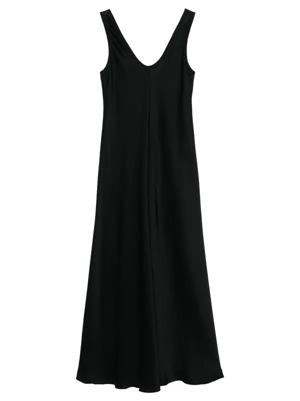 FORTE_FORTE Satin Long Dress - Black
