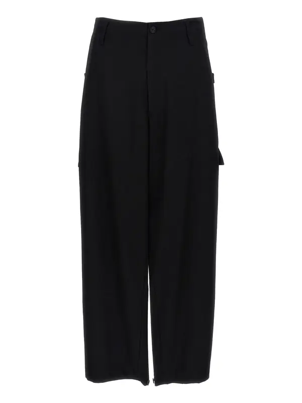 Yohji Yamamoto Tab Wide Leg Trousers - Black