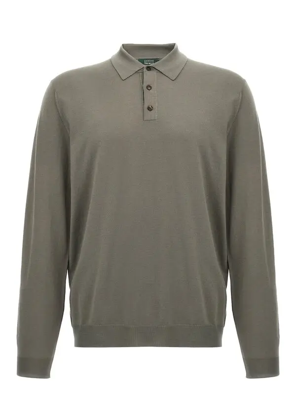 ZANONE Wool Polo Shirt - Green