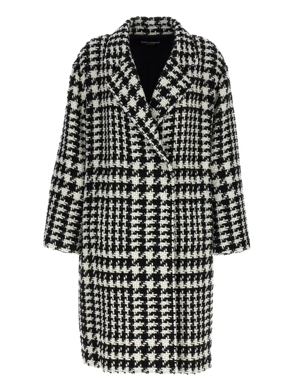 Dolce & Gabbana Pied De Poule Coat - White/black