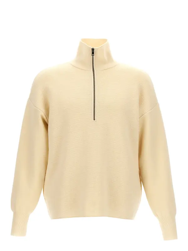 MA'RY'YA Half Zip Sweater - White