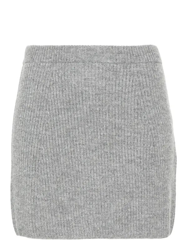 Sportmax Wool-cashmere Knit Skirt - Grey