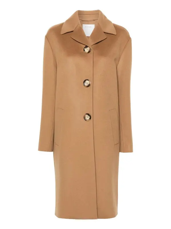 Sportmax Virgin Wool Midi Coat - Camel