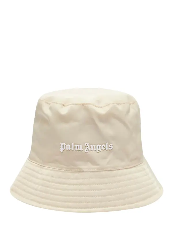 Palm Angels Classic Logo Bucket Hat - Beige/white