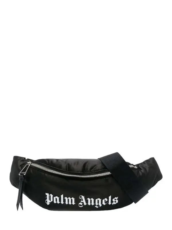 Palm Angels Logo Print Belt Bag - Black/white