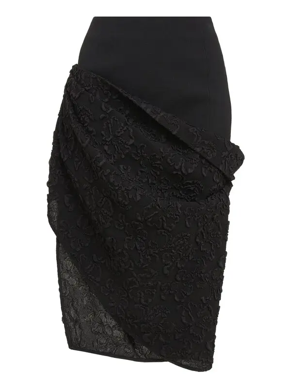 Givenchy Asymmetric Draped Skirt - Black