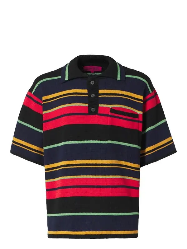 THE ELDER STATESMAN Scally Cotton And Alpaca-blend Polo Shirt - Multicoloured