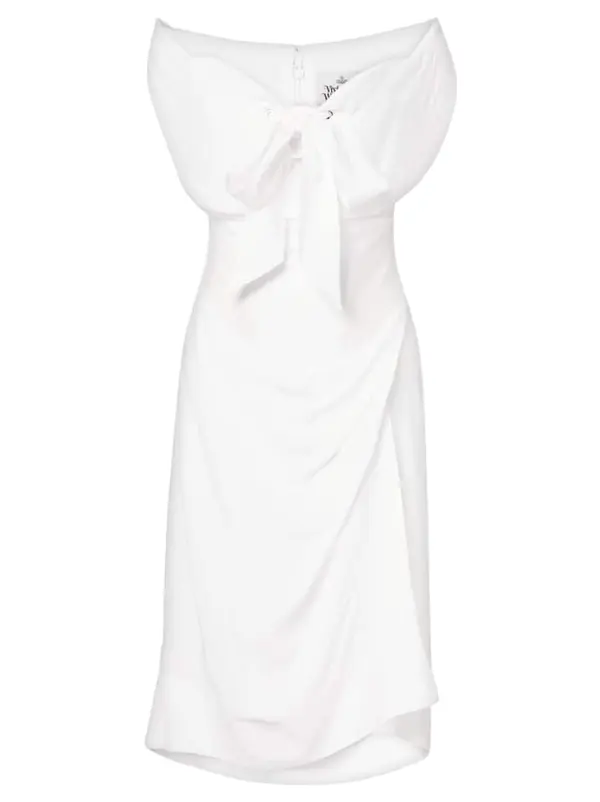 VIVIENNE WESTWOOD Bridal Bow-detail Midi Dress - White