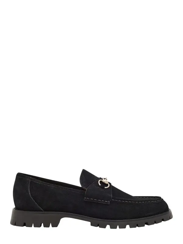 Gucci Sylke Suede Horsebit Loafers - Nero