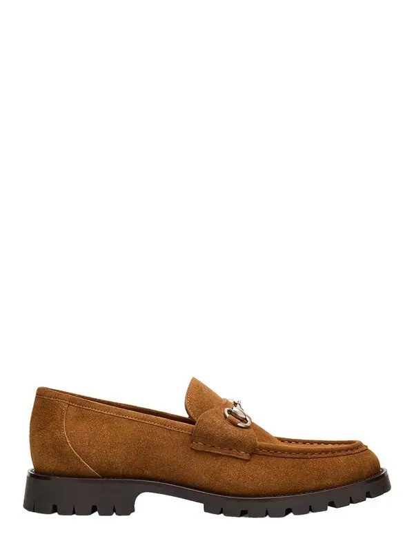 Gucci Sylke Suede Horsebit Loafers - Taupe