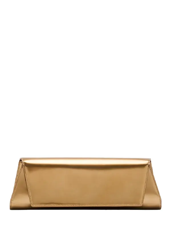 Akris Anouk Small Metallic Leather Clutch - Antique Gold