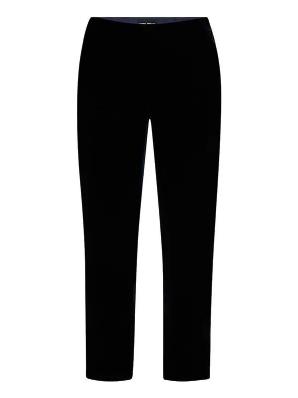 Giorgio Armani Mid-rise Velvet Trousers - Navy