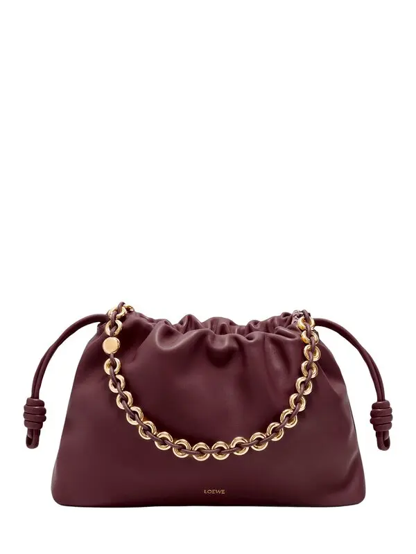 Loewe Leather Flamenco Purse - Burgundy