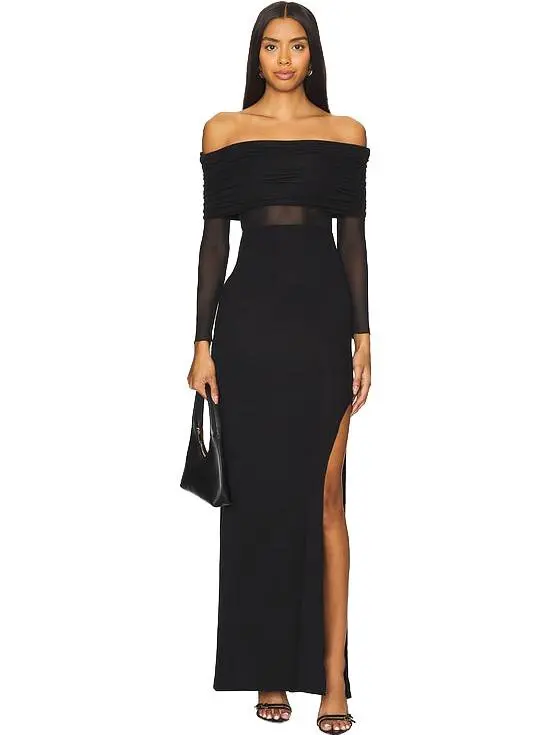 RtA Zadie Long Sleeve Maxi Dress - Black