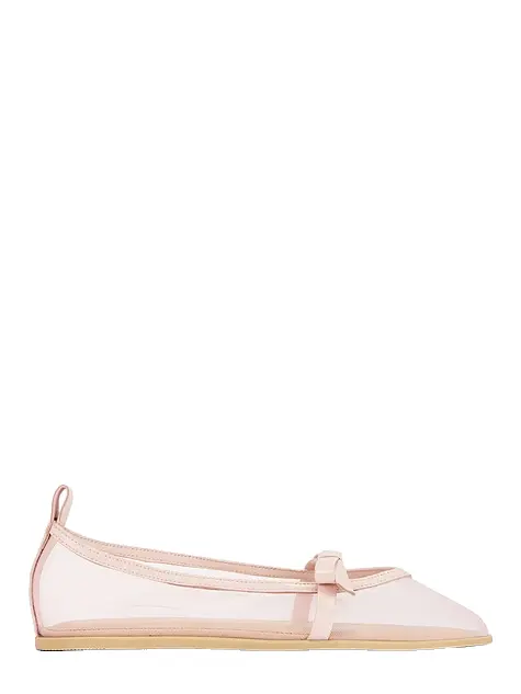 Free People Mesh Mania Bow Flat - Cloud Pink