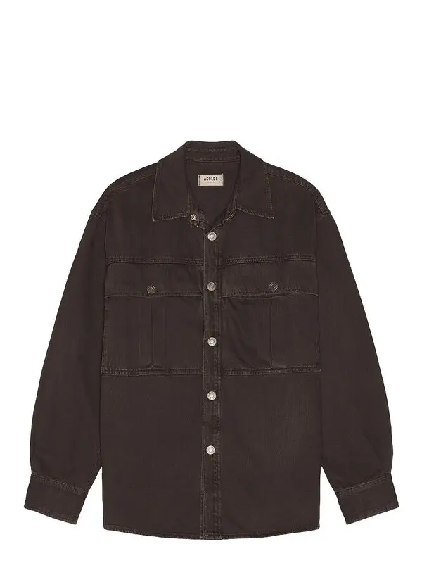 AGOLDE Axel Shirt In Chocolate - Umber