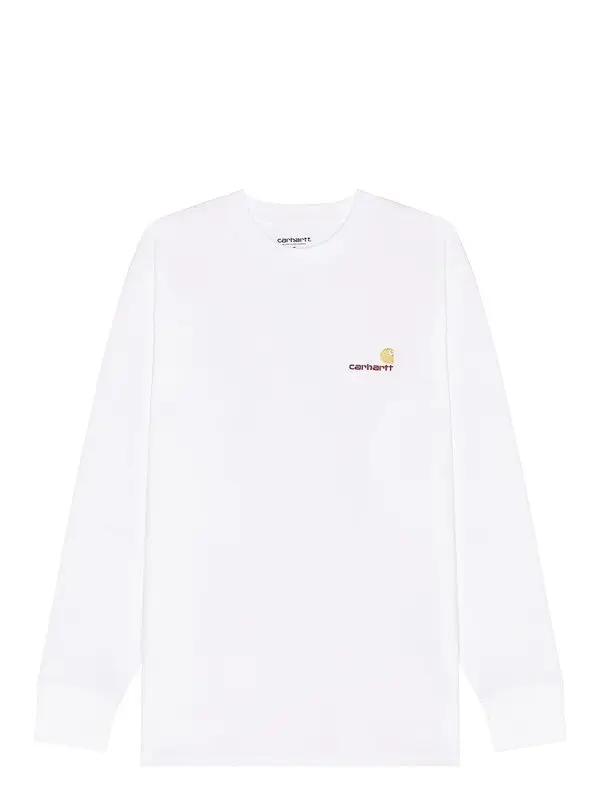 Carhartt Work In Progress Longsleeve American Script T-shirt - White