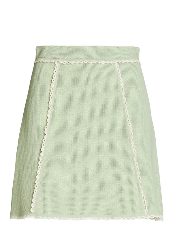 Sandro Ribbed-knit Mini Skirt - Light Green