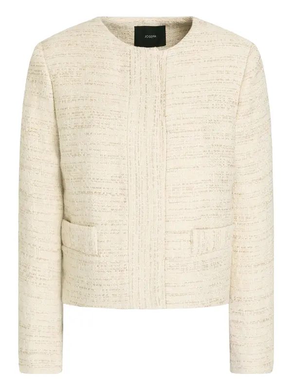 JOSEPH Jovana Cotton-blend Tweed Jacket - Cream