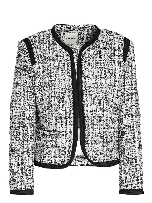 Sandro Sequin-embellished Metallic Tweed Jacket - Black