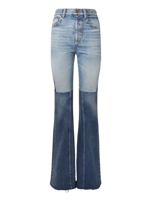 Chloé Patchwork Flared Jeans - Blue