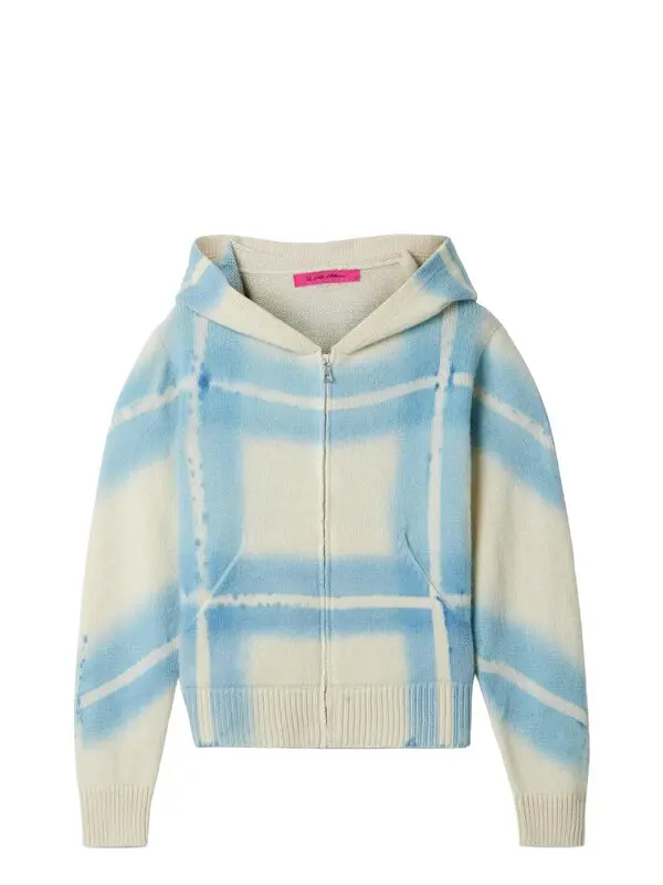 THE ELDER STATESMAN Tie-dyed Cashmere Hoodie - Blue