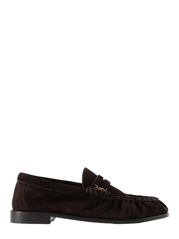 Saint Laurent Le Loafer Suede Loafers - Brown