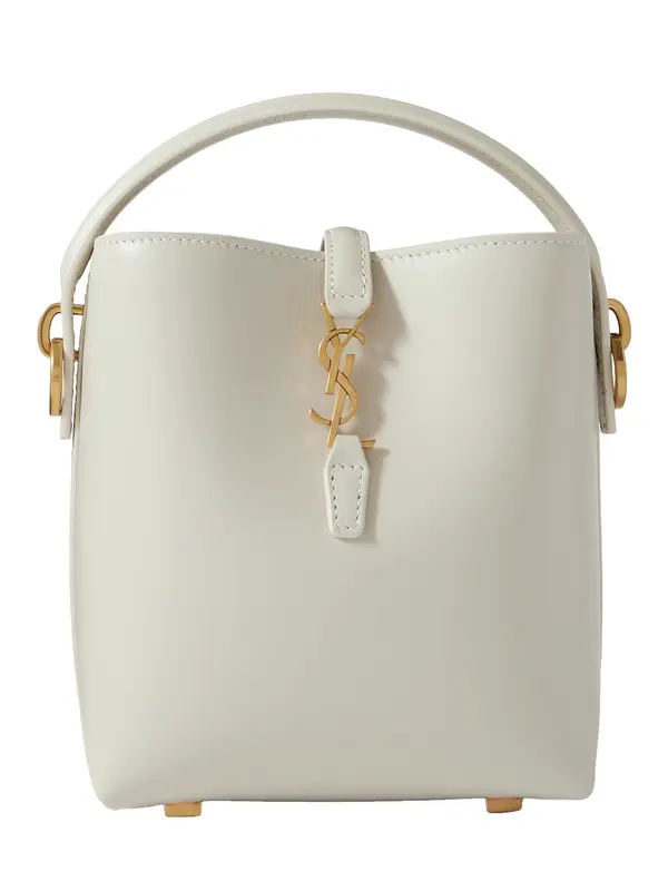 Saint Laurent Le 37 Leather Bucket Bag - White