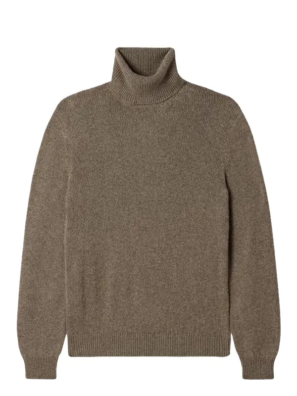 Loro Piana Fobello Cashmere Turtleneck Sweater - Green
