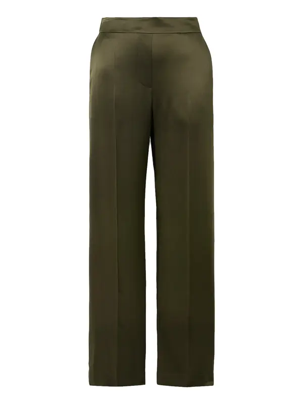 JOSEPH Tova Silk-satin Pants - Green