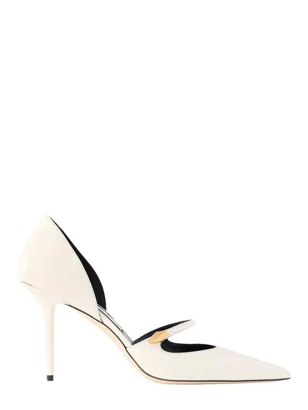 JIMMY CHOO Carolyn 90 Embellished Leather Pumps - Off-white