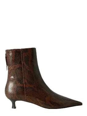 AeydĒ Zoe Snake-effect Leather Ankle Boots - Animal Print