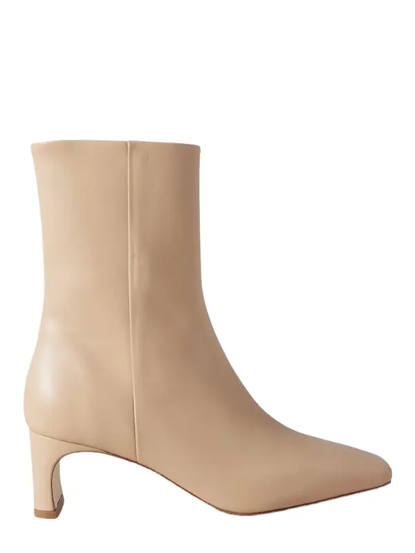 AeydĒ Tabitha Leather Ankle Boots - Cream