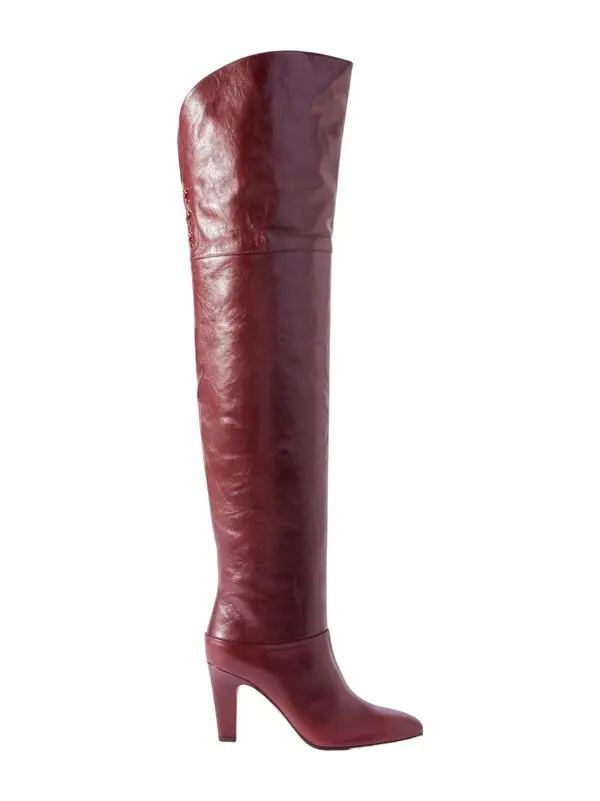 Chloé Eve Leather Over-the-knee Boots - Burgundy