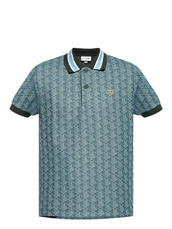Lacoste Monogram Pattern Polo Shirt - Green