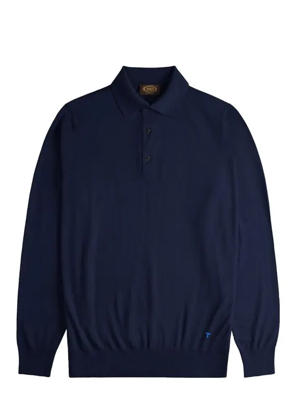 TOD'S Long-sleeved Polo Shirt - Blue