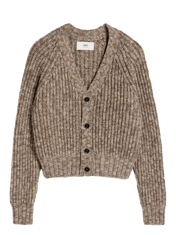 Ami Ribbed Cardigan - Neutrals