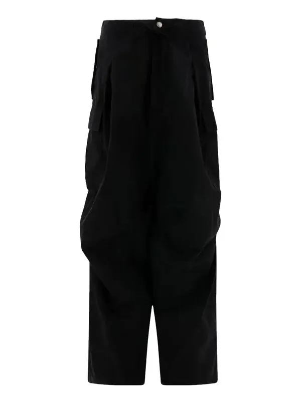 Alexander McQueen Pleated Cargo Trousers - Black