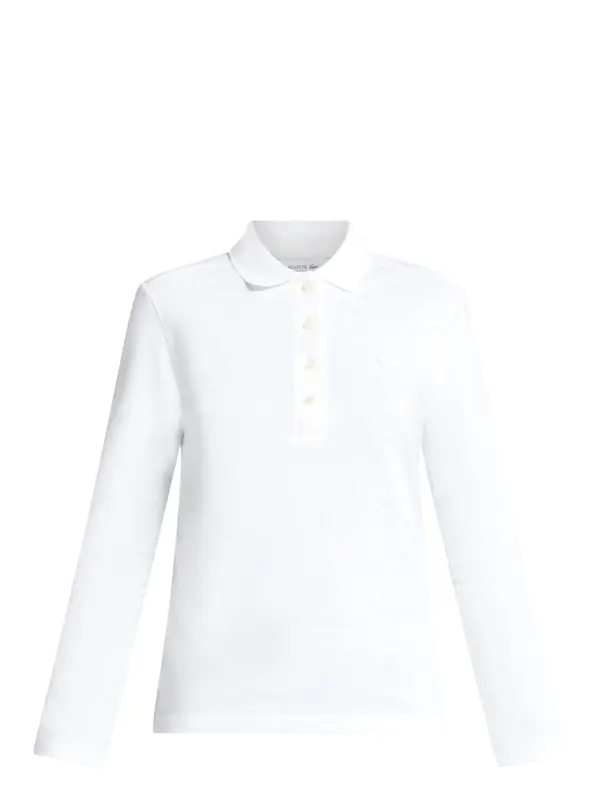 Lacoste Stretch Cotton Polo Top - White