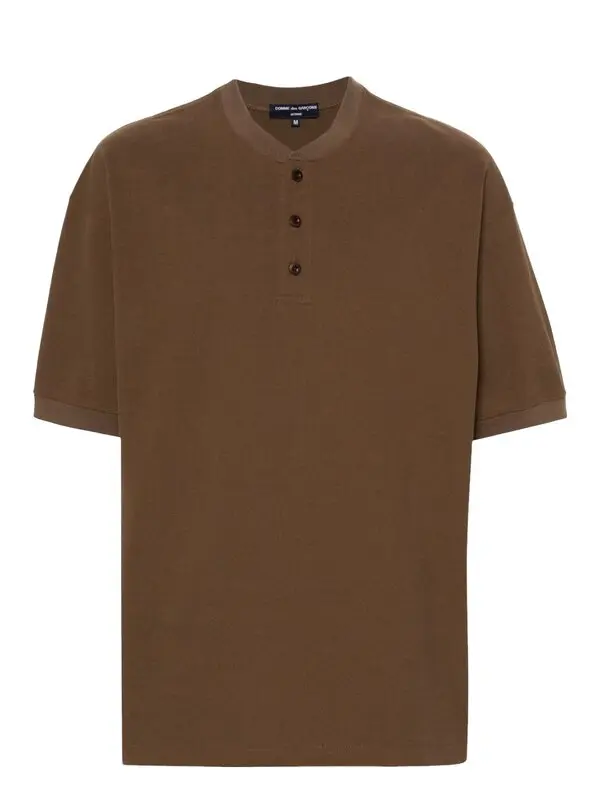 Comme Des Garçons Piqué-weave Cotton T-shirt - Brown