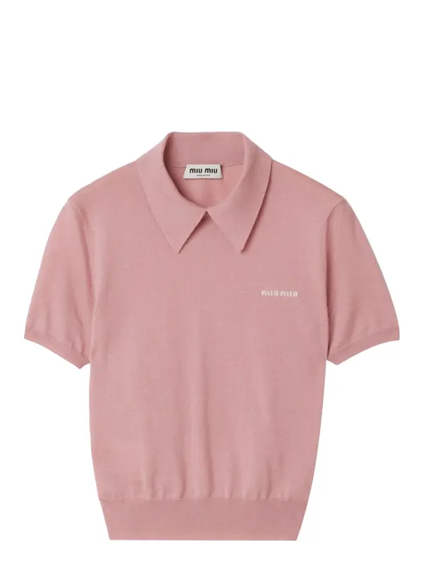 Miu Miu Knitted Polo Shirt - Pink