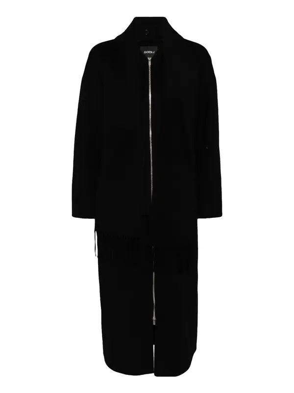 Goen.j Detachable-muffler Zip-up Coat - Black