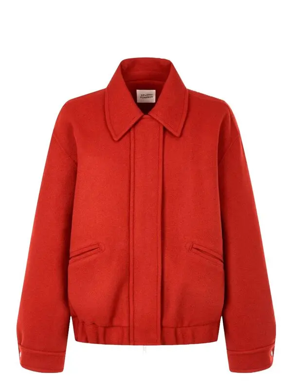 STUDIO TOMBOY Wool Bomber Jacket - Red