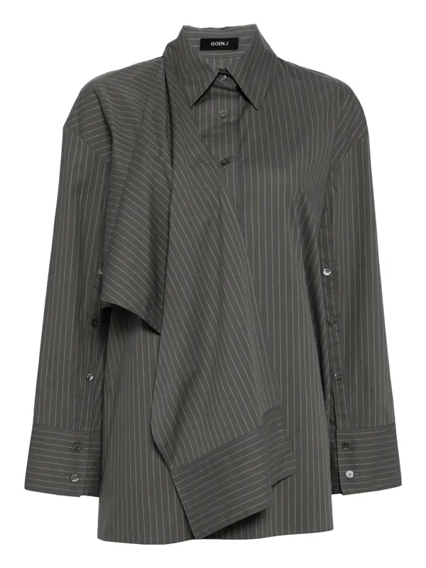 Goen.j Knotted Cotton Shirt - Grey