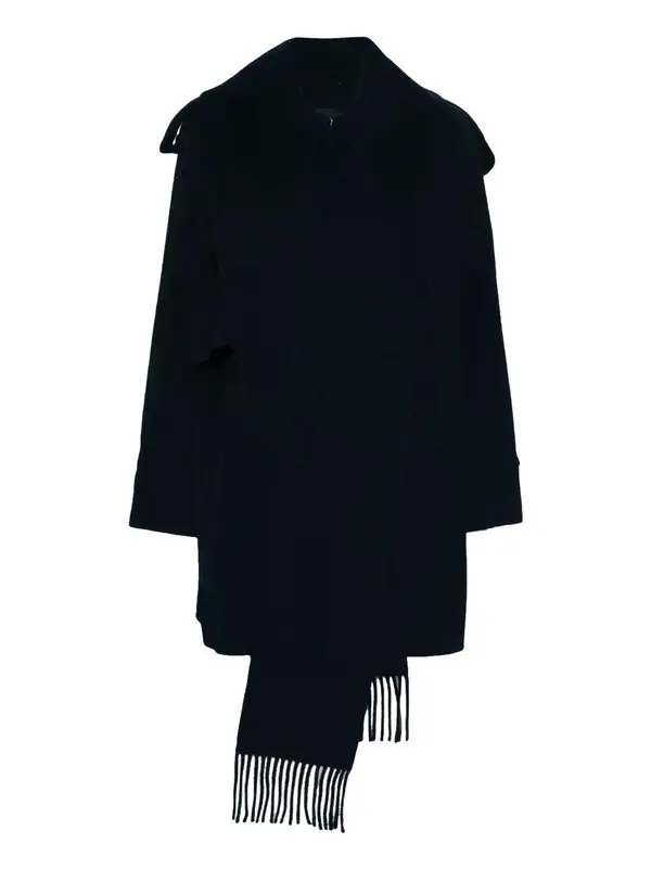 Goen.j Double-faced Jacket With Muffler-collar - Blue