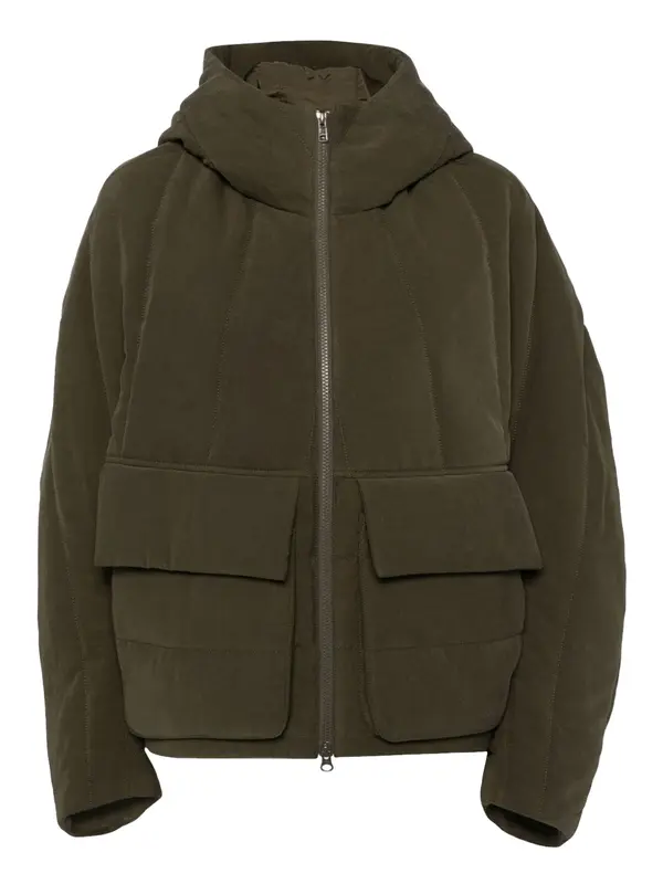 Goen.j Quilted Hood Puffer Jacket - Green
