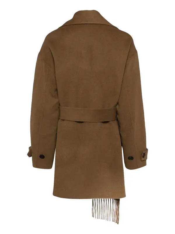 Goen.j Doubled-faced Muffler Coat - Brown